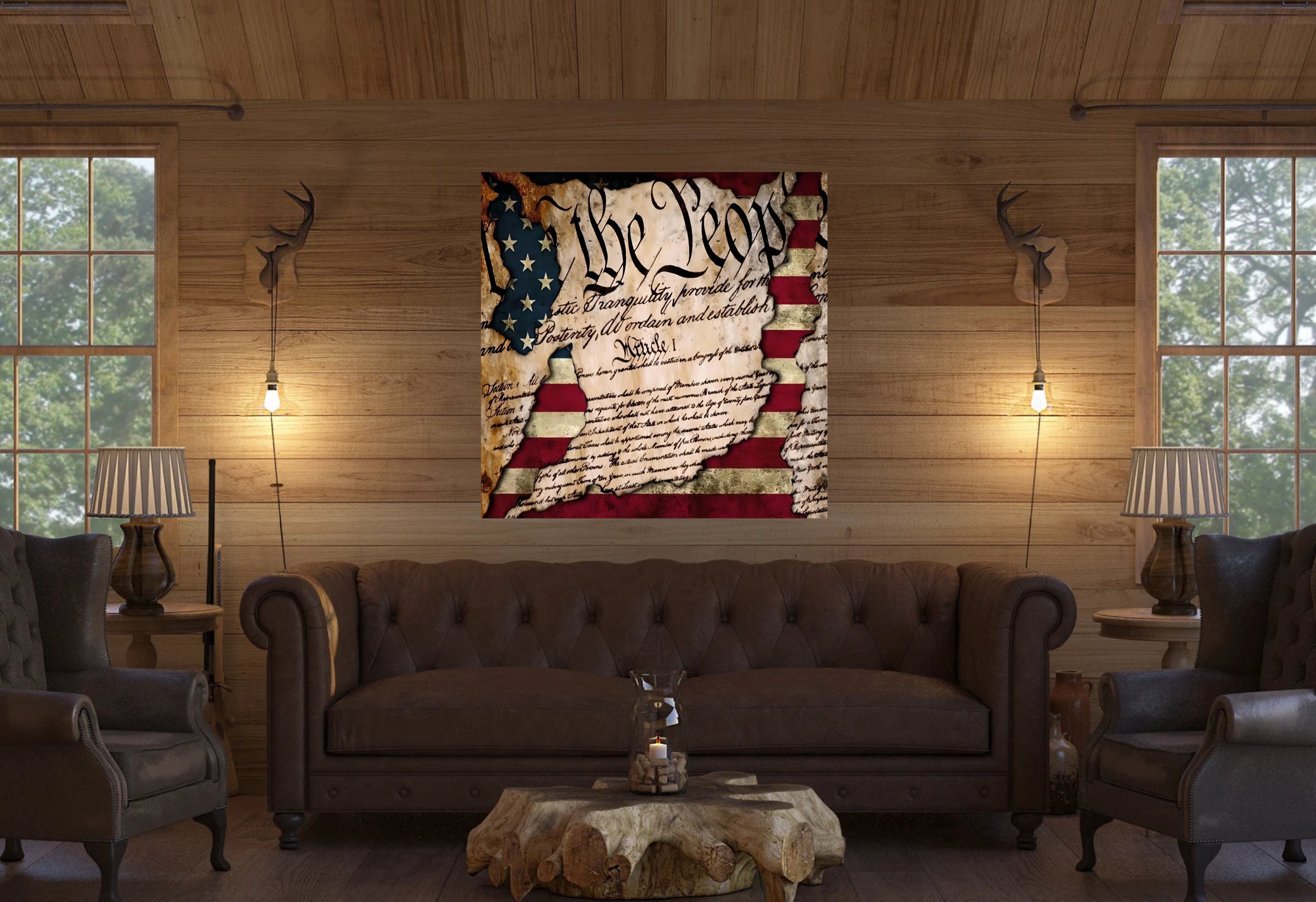 AMERICANA Wall ART, STATEMENT Wall Art, Cool Canvas Art, We the People ...