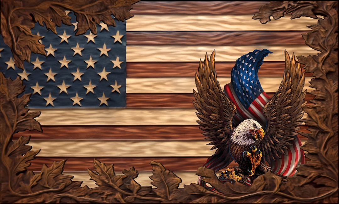 CUSTOM Eagle Rustic Flag ART, Americana Wall Art, FLAG, Trending Home ...