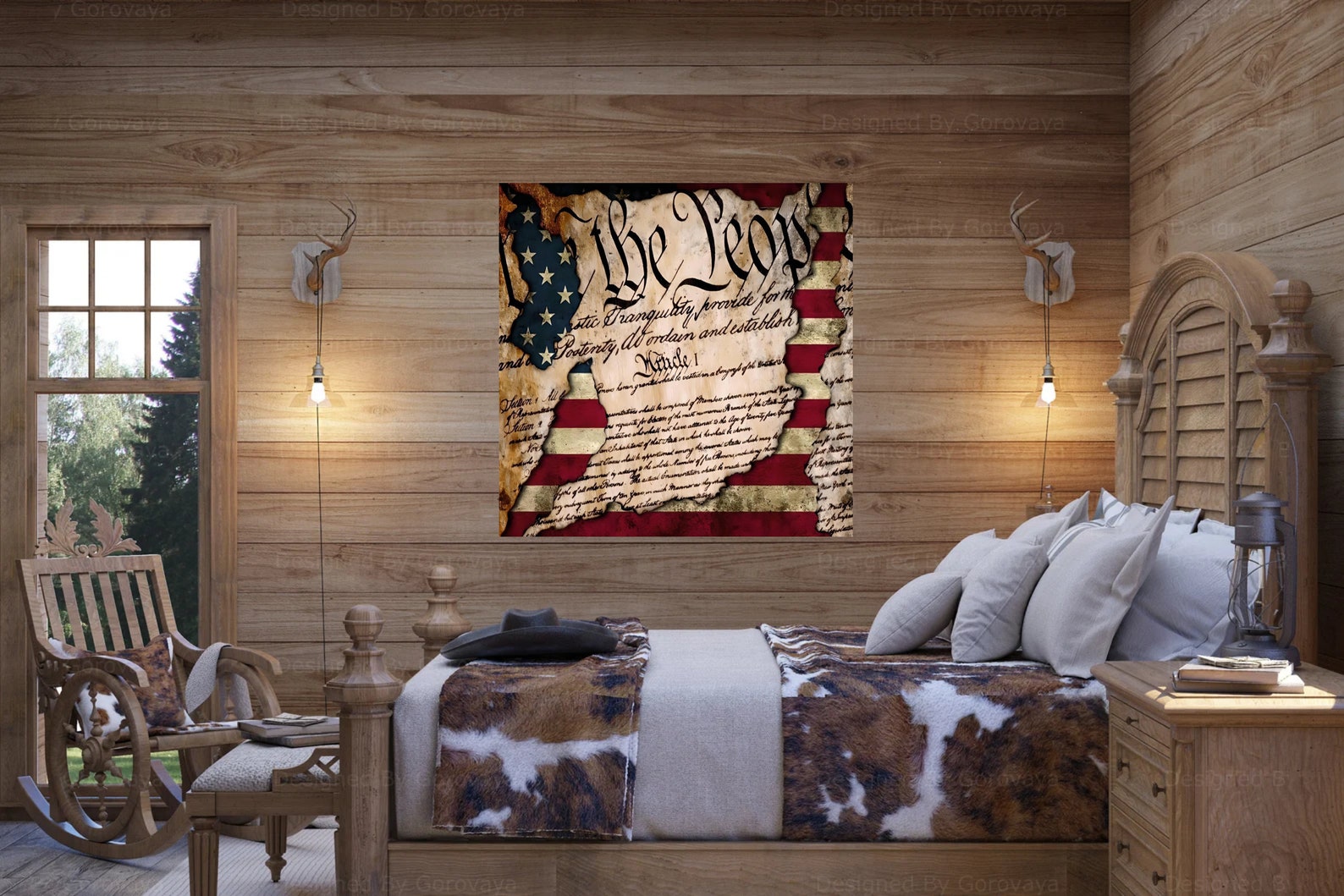 AMERICANA Wall ART, STATEMENT Wall Art, Cool Canvas Art, We the People ...