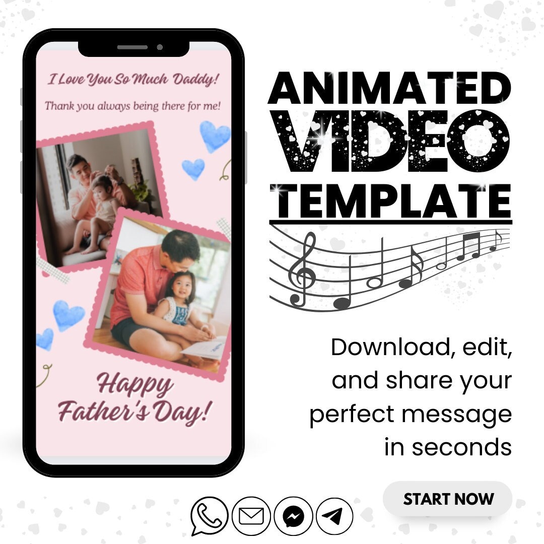 I Love You so Much Daddy Message Card, Father's Day Video, Gift for Dad ...