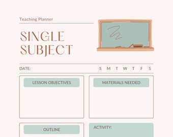 Printable Watercolor Flower Lesson Plan, Cute Lesson Plan, Digital ...