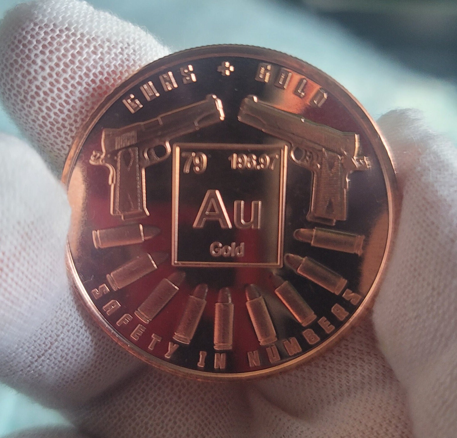 LIBERTY COPPER Guns and Gold Safety in Numbers 1oz Copper Round Pairs 2 ...