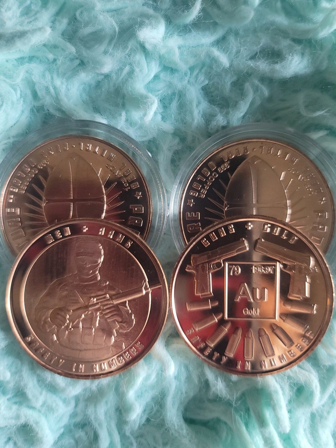 LIBERTY COPPER Guns and Gold Safety in Numbers 1oz Copper Round Pairs 2 ...