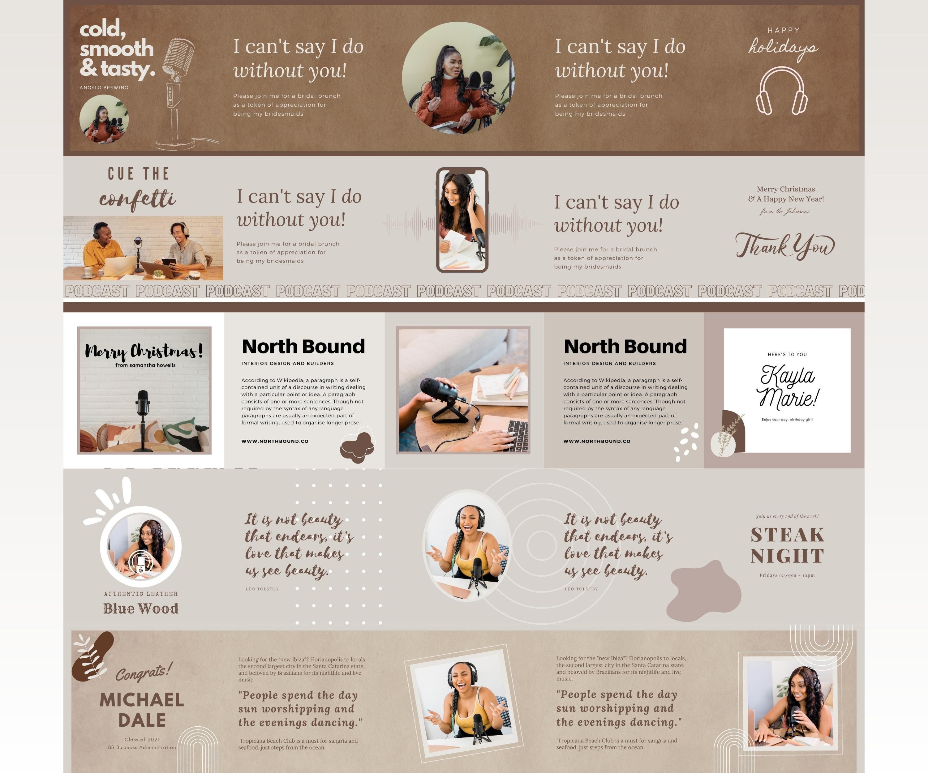 Podcast Carrousel Posts, Social Media Podcast, Canva Editable Template, Instagram Template - Etsy