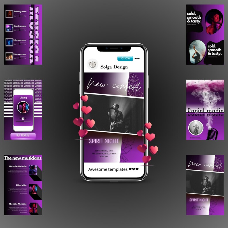 Musician Kit, Musician Instagram Social Media, Canva Editable Template ...