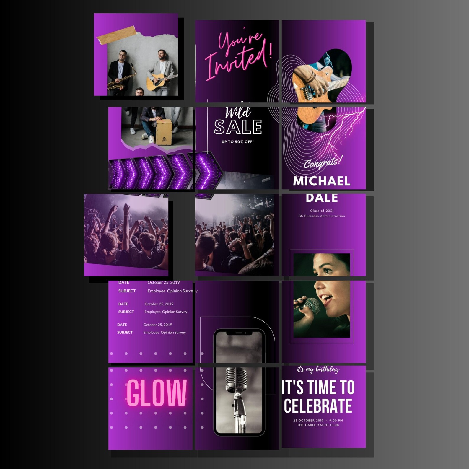 Musician Kit, Musician Instagram Social Media, Canva Editable Template ...