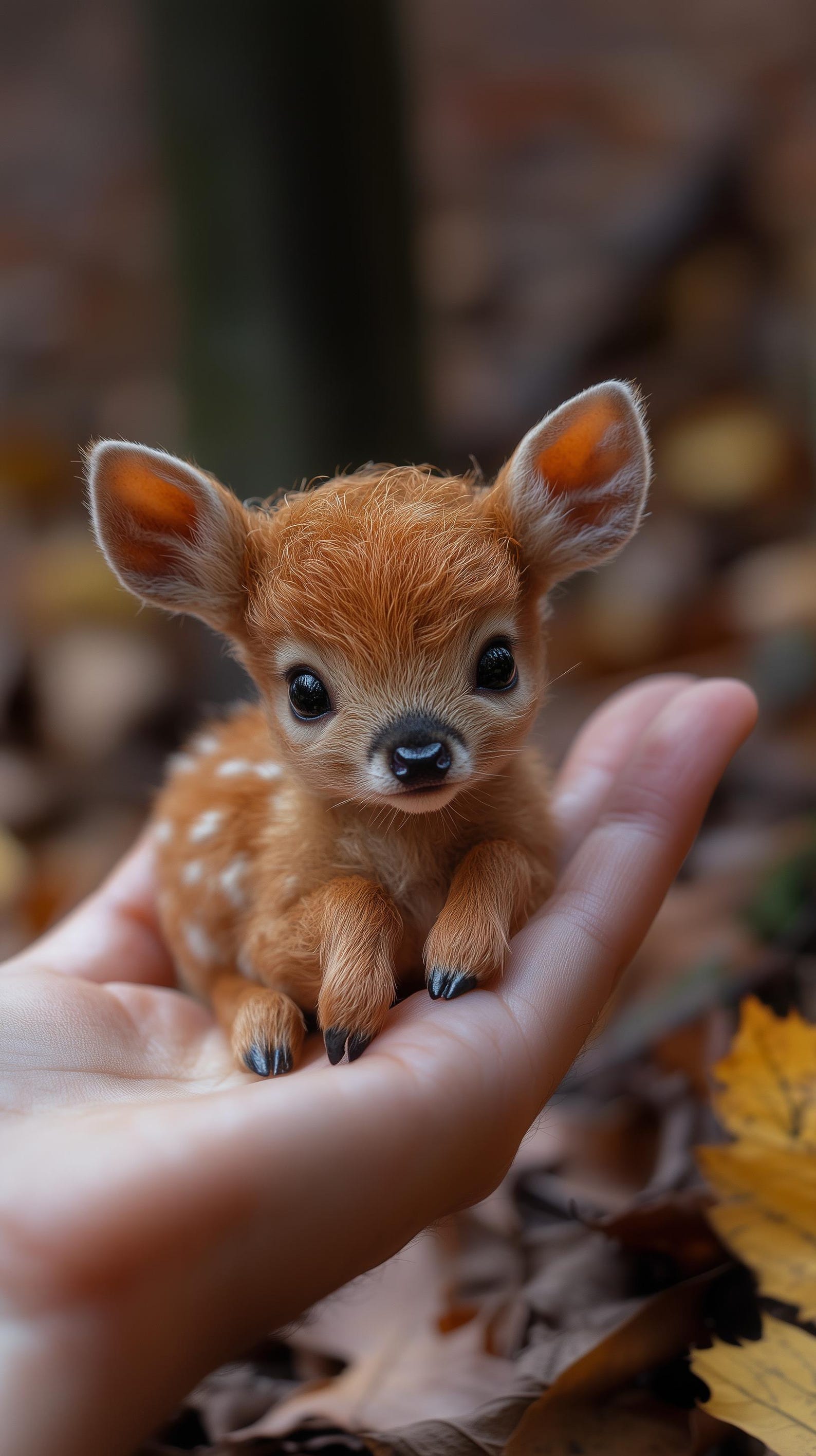 Baby Deer Print: Tiny Fawn in Hand, Wildlife Art (digital Print) - Etsy