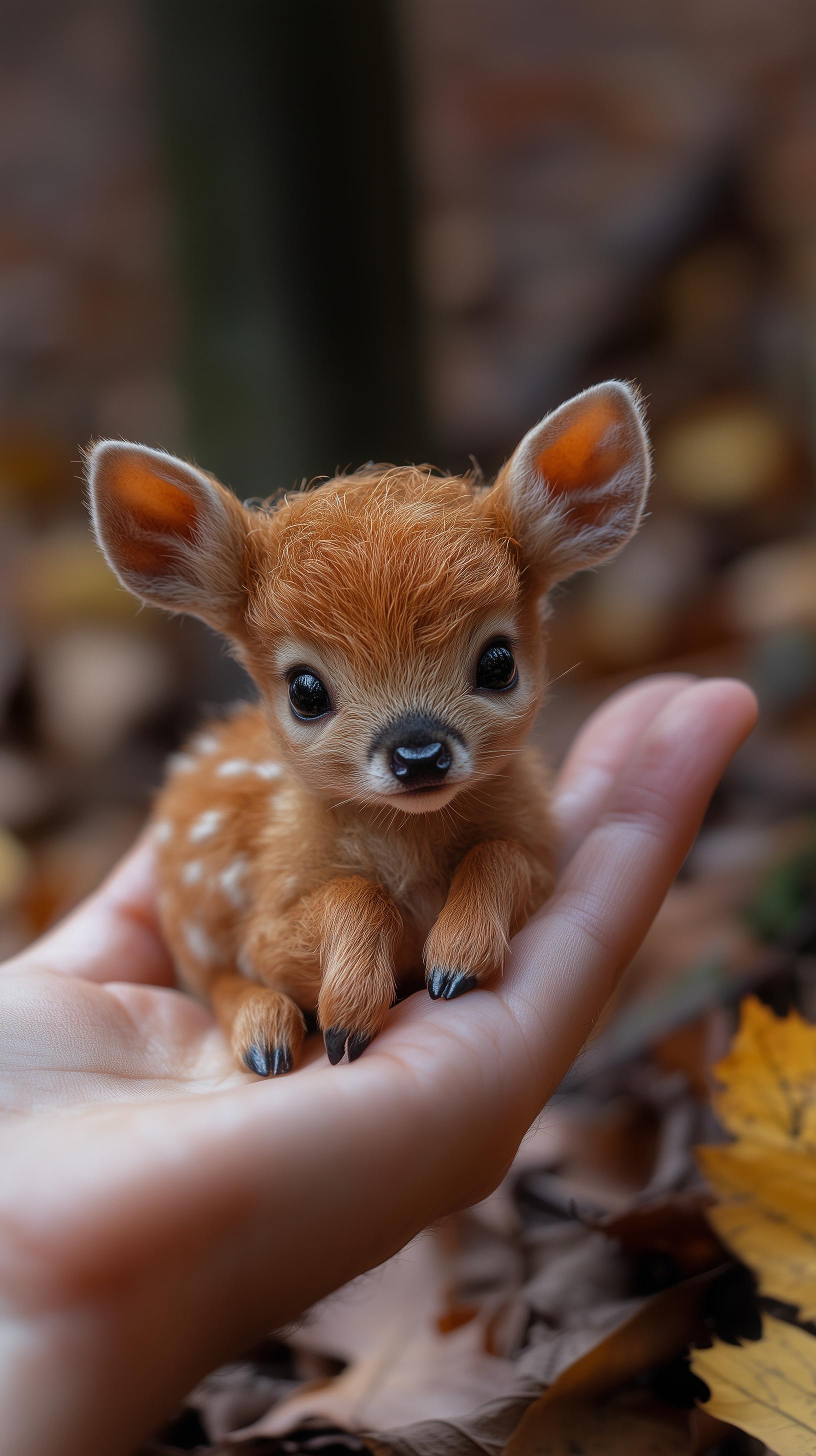 Cute Baby Deer in the Palm of Your Hand (digital Print) - Etsy