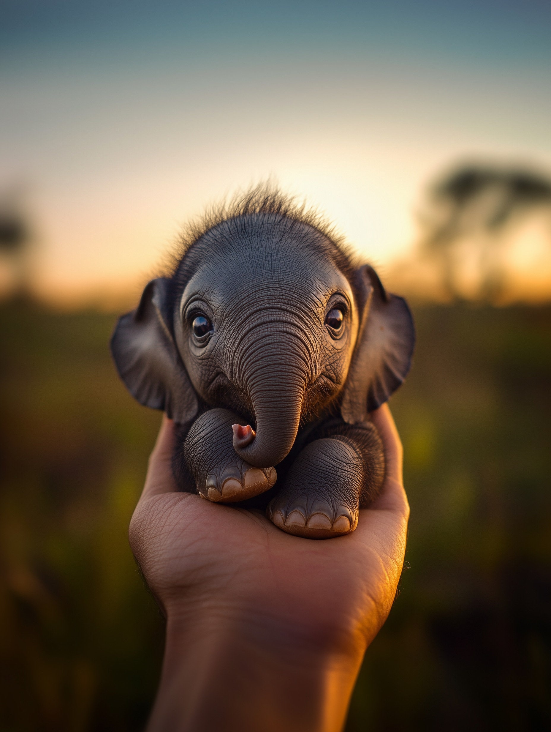 Tiny Baby Elephant in the Palm of My Hand (digital Print) - Etsy UK