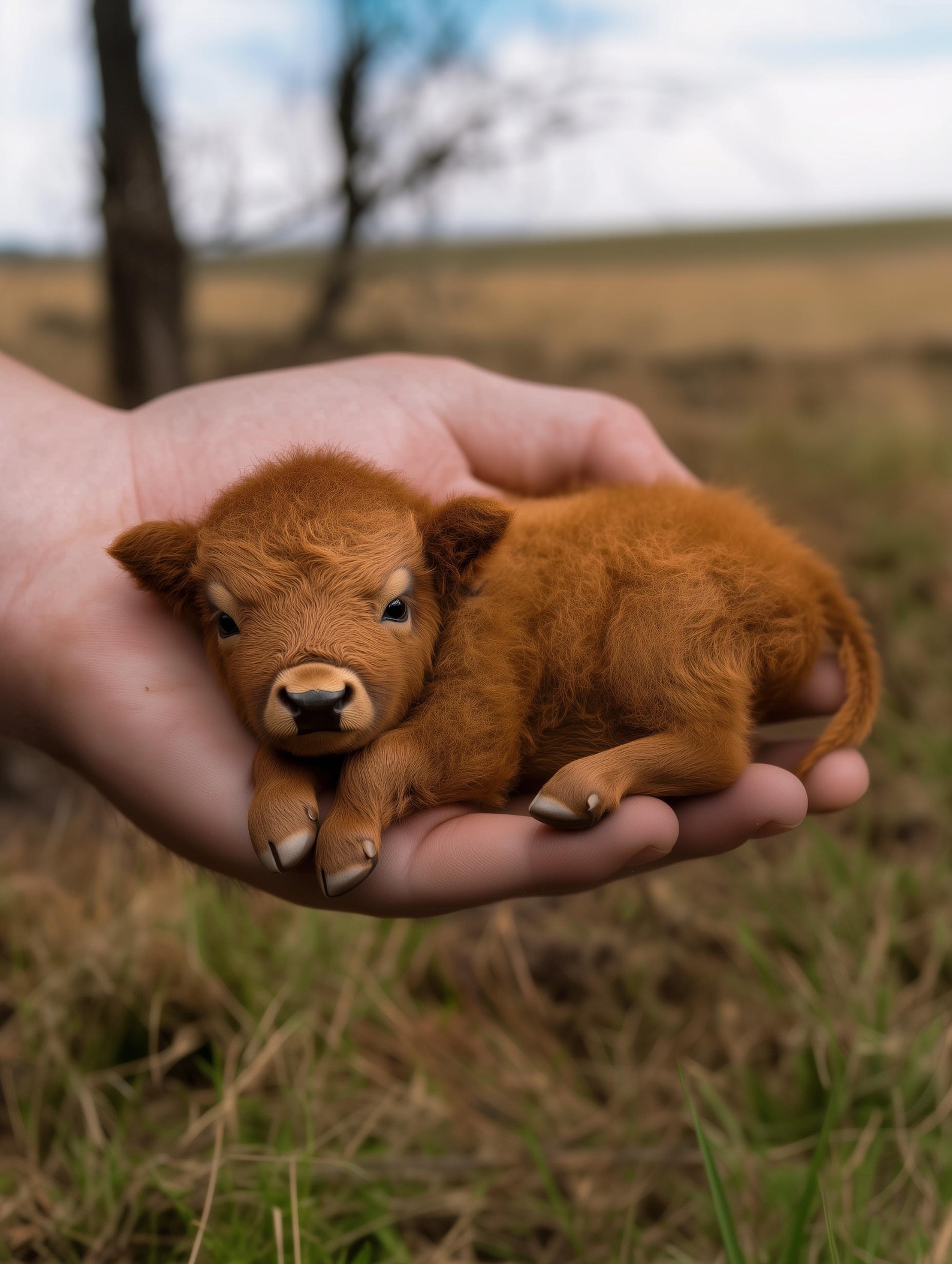 Baby Highland Cow Resting in My Hand (digital Print) - Etsy