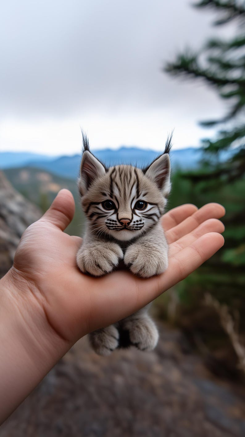 Baby Canadian Lynx in the Palm of My Hand (digital Print) - Etsy