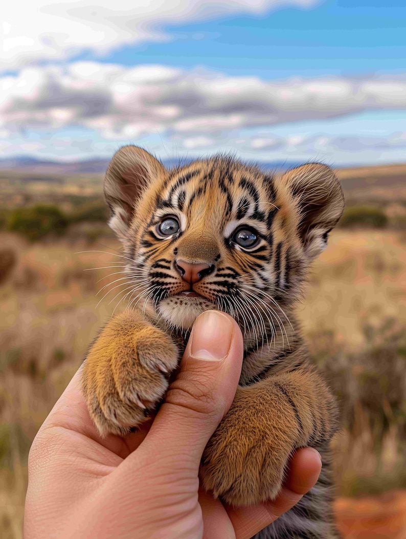 Baby Tiger in the Palm of Your Hand (digital Print) - Etsy