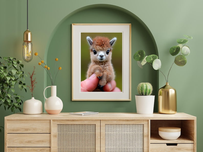 Tiny Baby Alpaca Between My Fingers Digital Print, Cute Cria Nursery ...