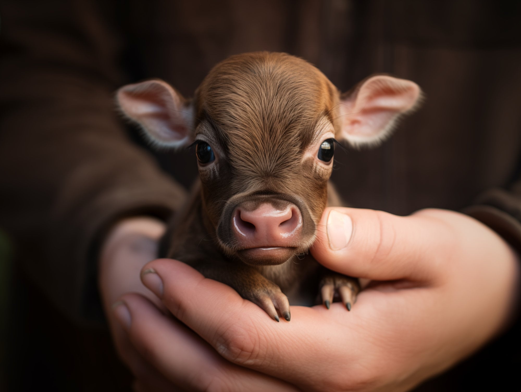 Brown Baby Cow in the Palm of Your Hand (digital Print) - Etsy