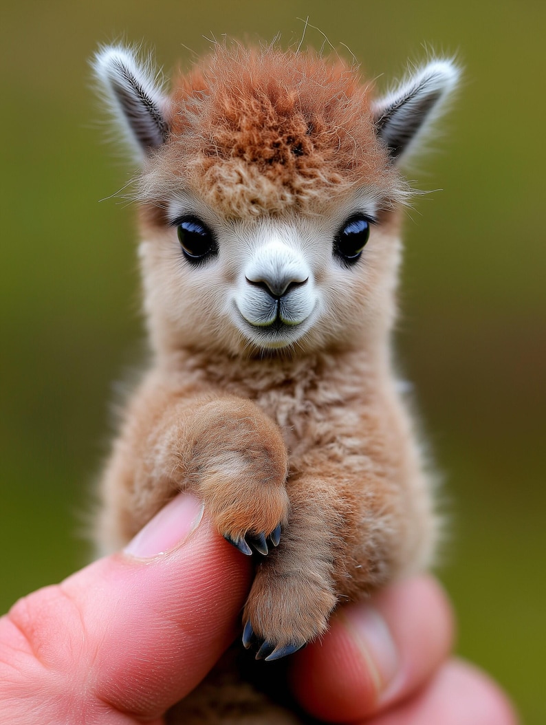 Tiny Baby Alpaca Between My Fingers Digital Print, Cute Cria Nursery ...