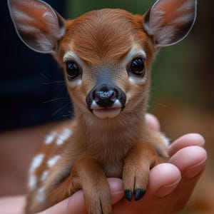 Cute Baby Deer Fawn in the Palm of Your Hand digital Print - Etsy