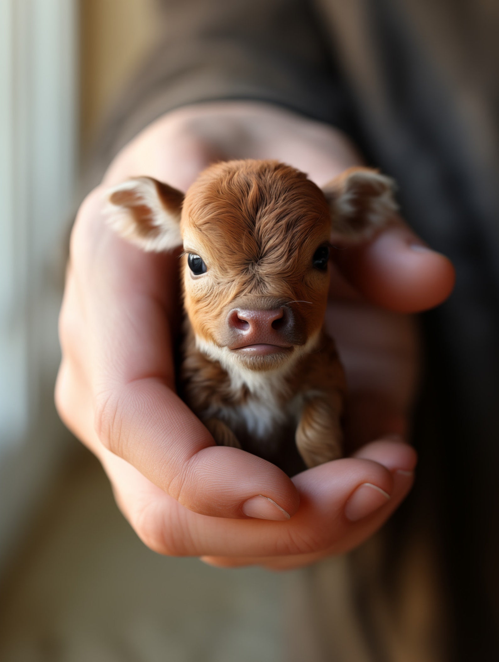 Baby Cow in the Palm of Your Hand (digital Print) - Etsy