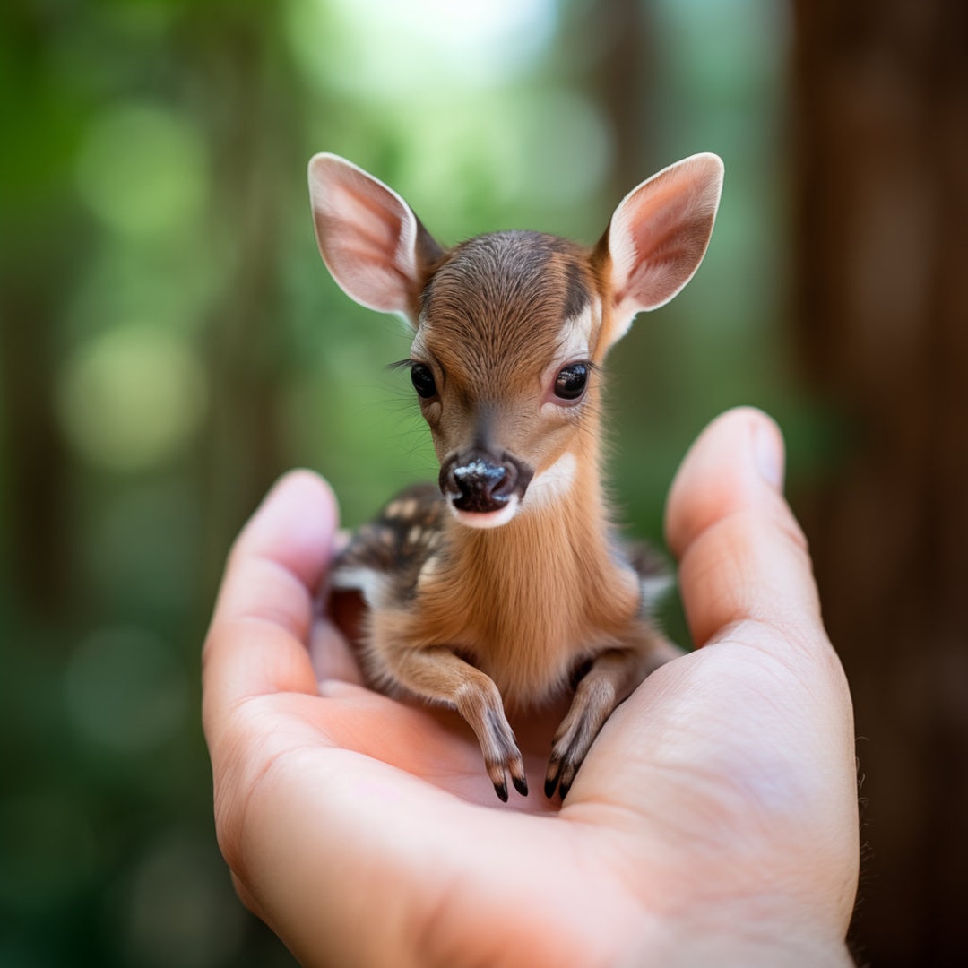 Tiny Baby Fawn in the Palm of Your Hand (digital Print) - Etsy