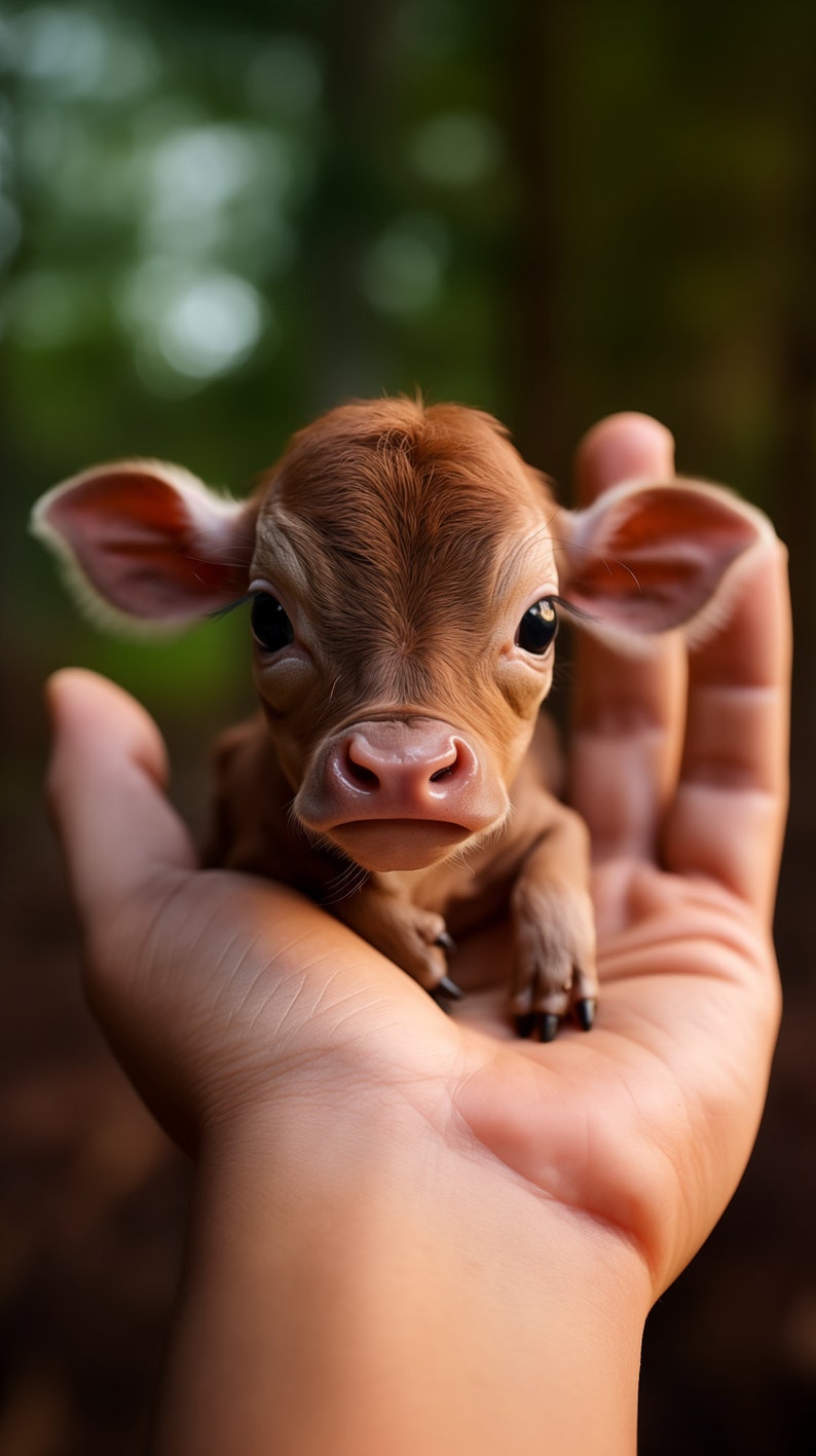 Baby Cow in the Palm of Your Hand (digital Print) - Etsy