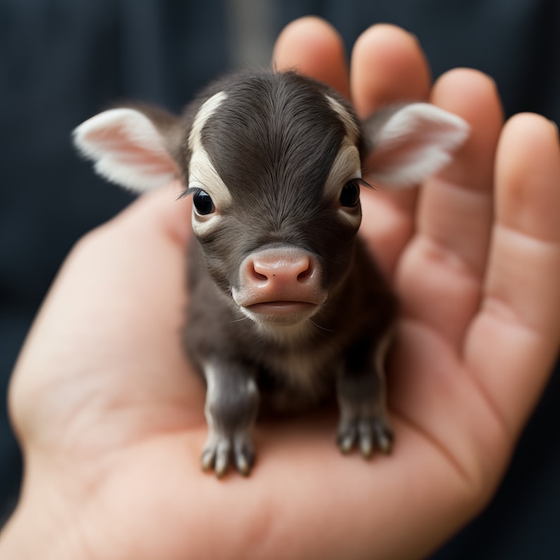 Baby Cow in the Palm of Your Hand (digital Print) - Etsy