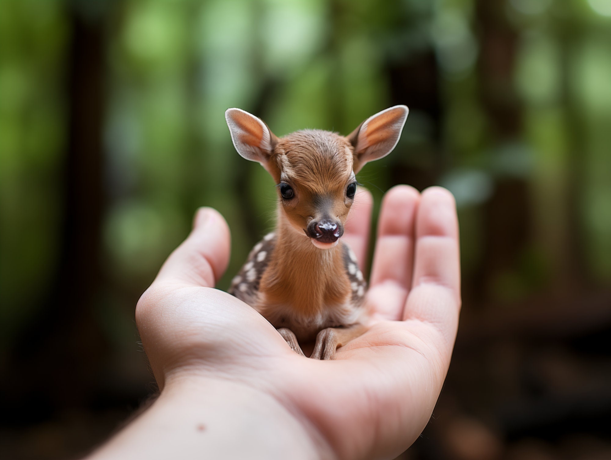 Baby Deer in the Palm of My Hand Digital Print Baby Animal Nursery Decor Baby Animal Wall Decor Playroom Decor Deer Art Etsy