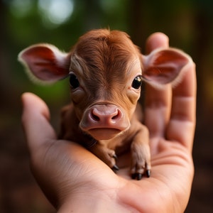 Baby Cow in the Palm of Your Hand (digital Print) - Etsy