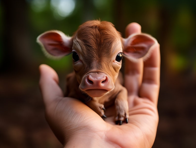 Baby Cow in the Palm of Your Hand (digital Print) - Etsy