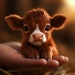 Brown Baby Cow in the Palm of Your Hand (digital Print) - Etsy