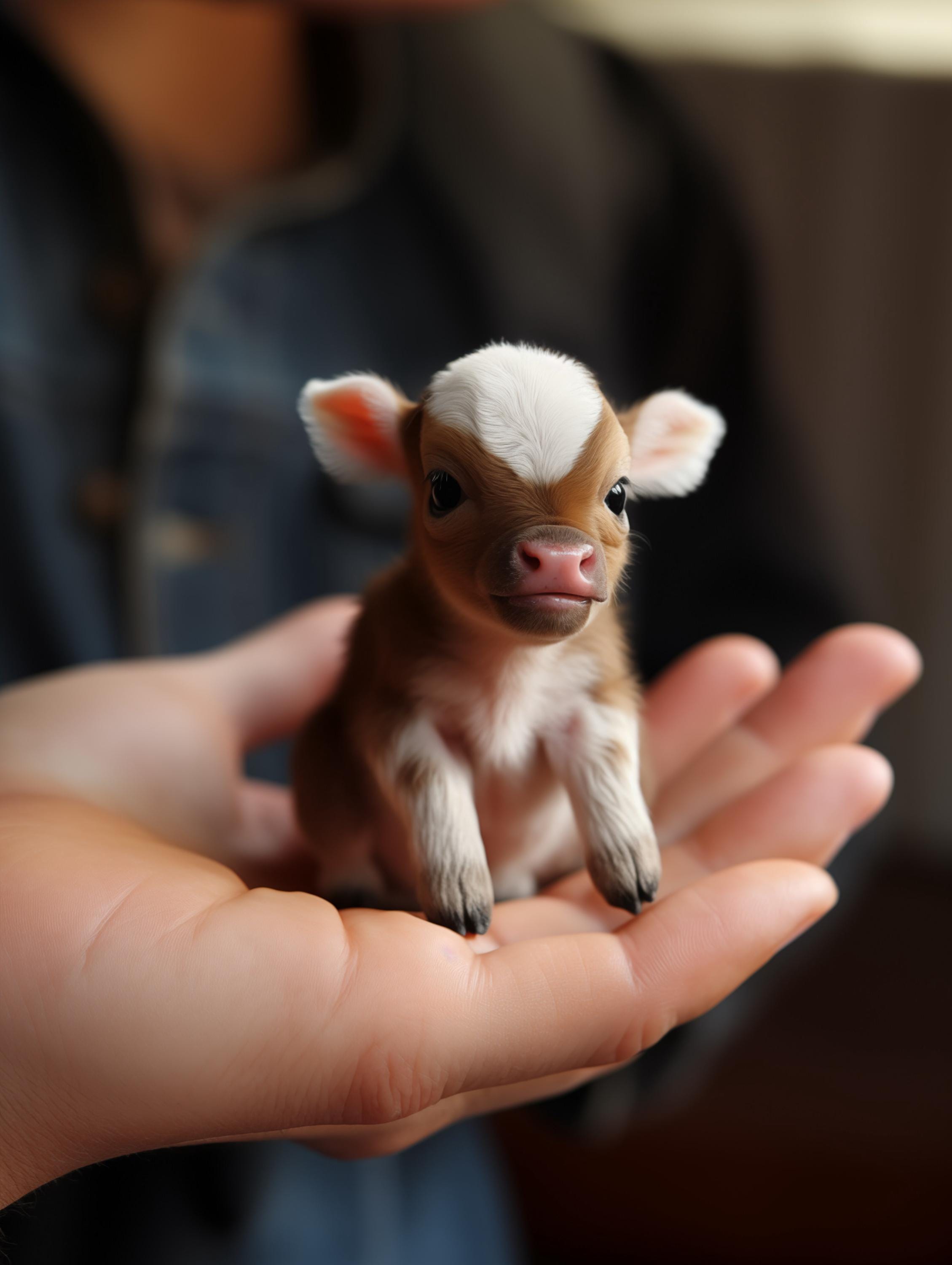 Baby Cow in the Palm of Your Hand (digital Print) - Etsy