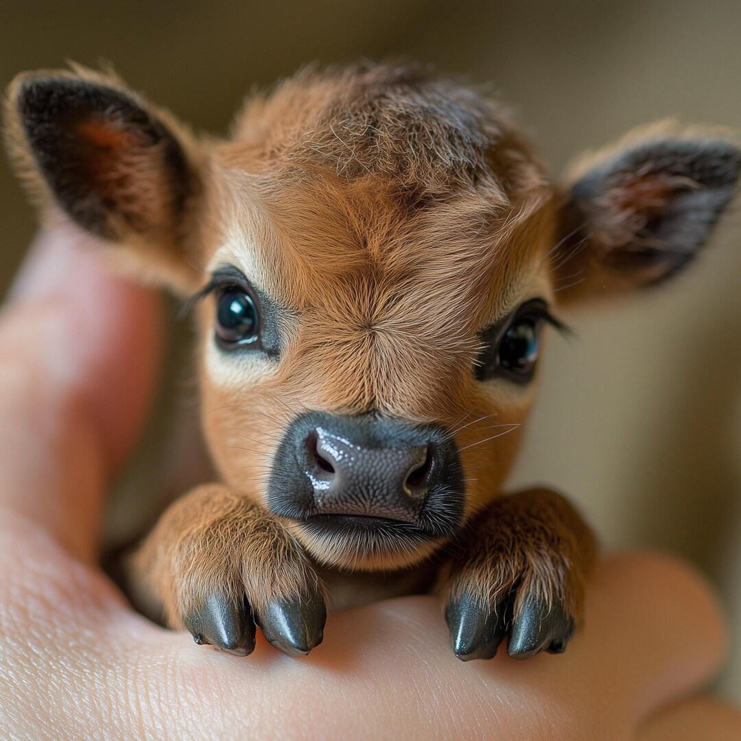 Sweetest Tiny Baby Cow in the World Digital Print, Adorable Newborn ...