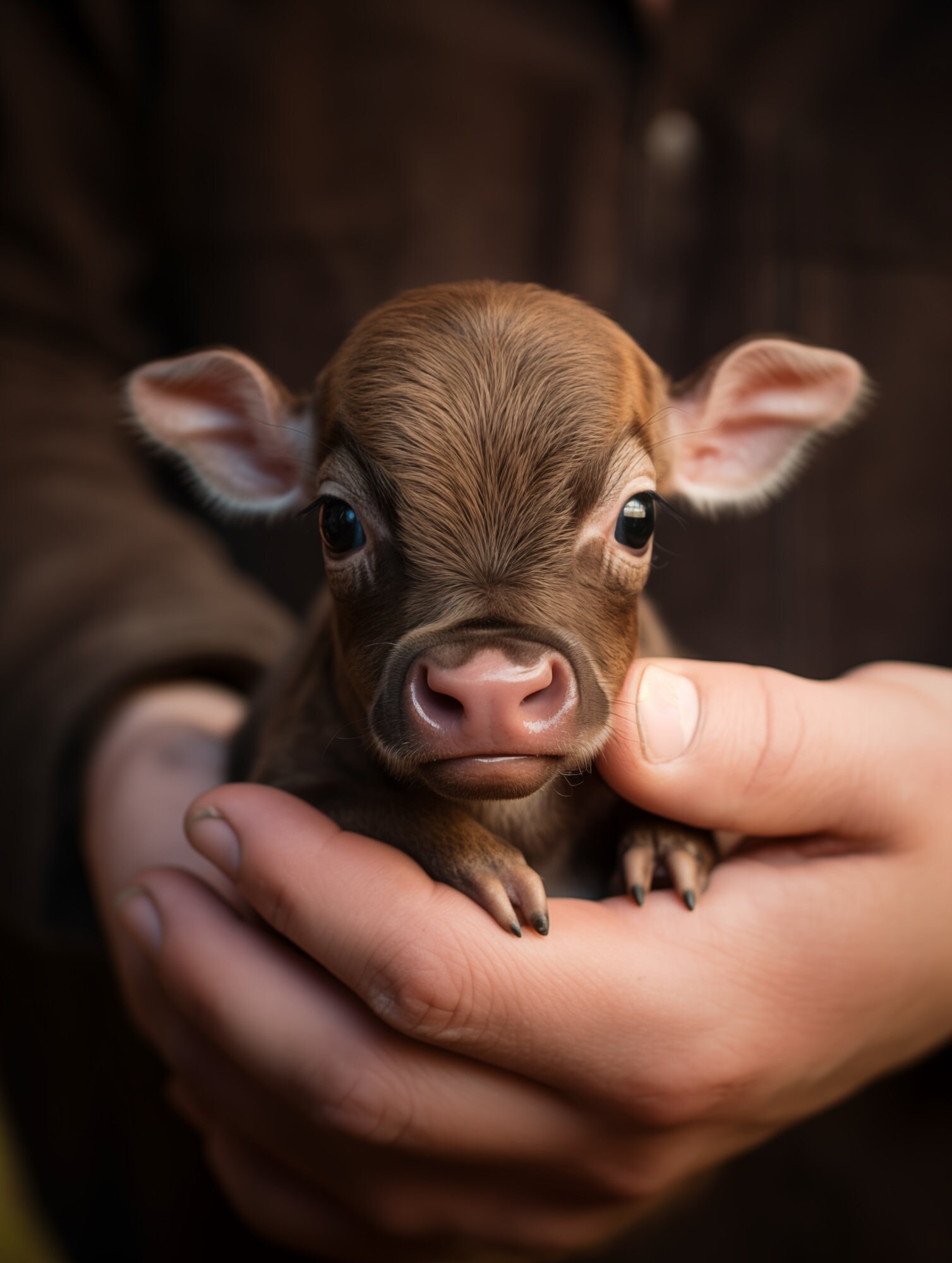 Brown Baby Cow in the Palm of Your Hand (digital Print) - Etsy