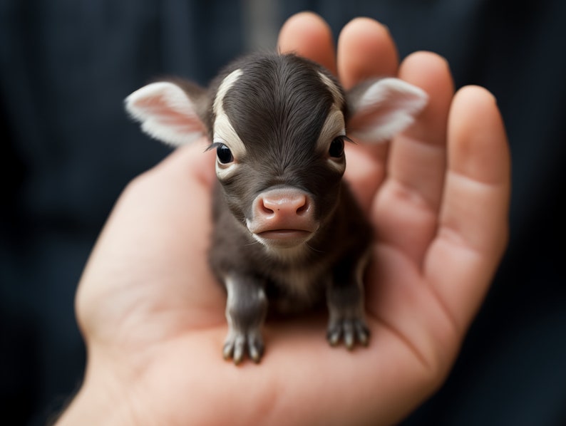 Baby Cow in the Palm of Your Hand (digital Print) - Etsy