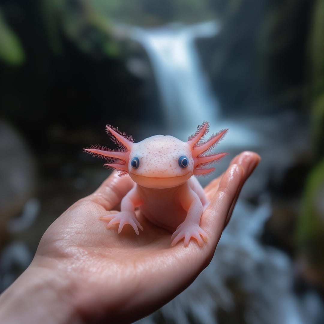 Cute Axolotl in My Hand - Etsy