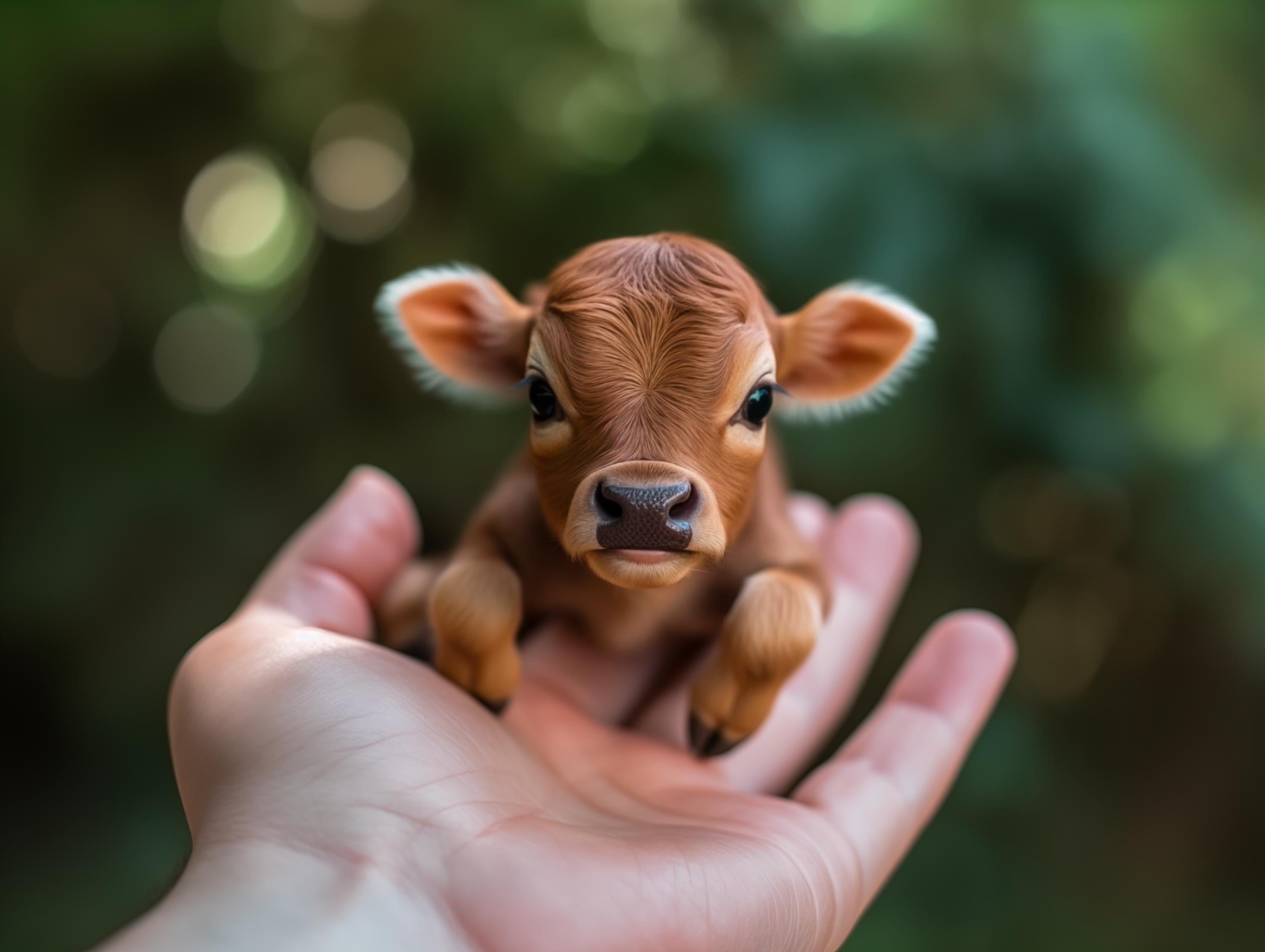 Baby Cow in the Palm of Your Hand (digital Print) - Etsy