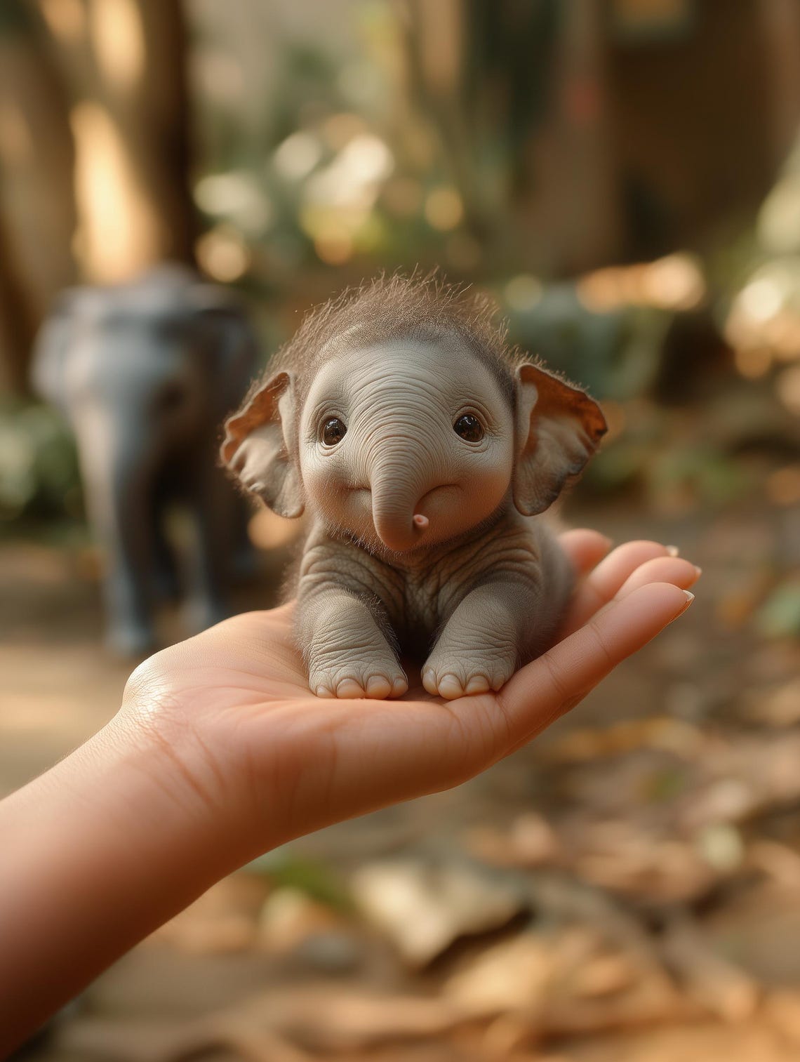 Tiny Baby Elephant Art - Etsy