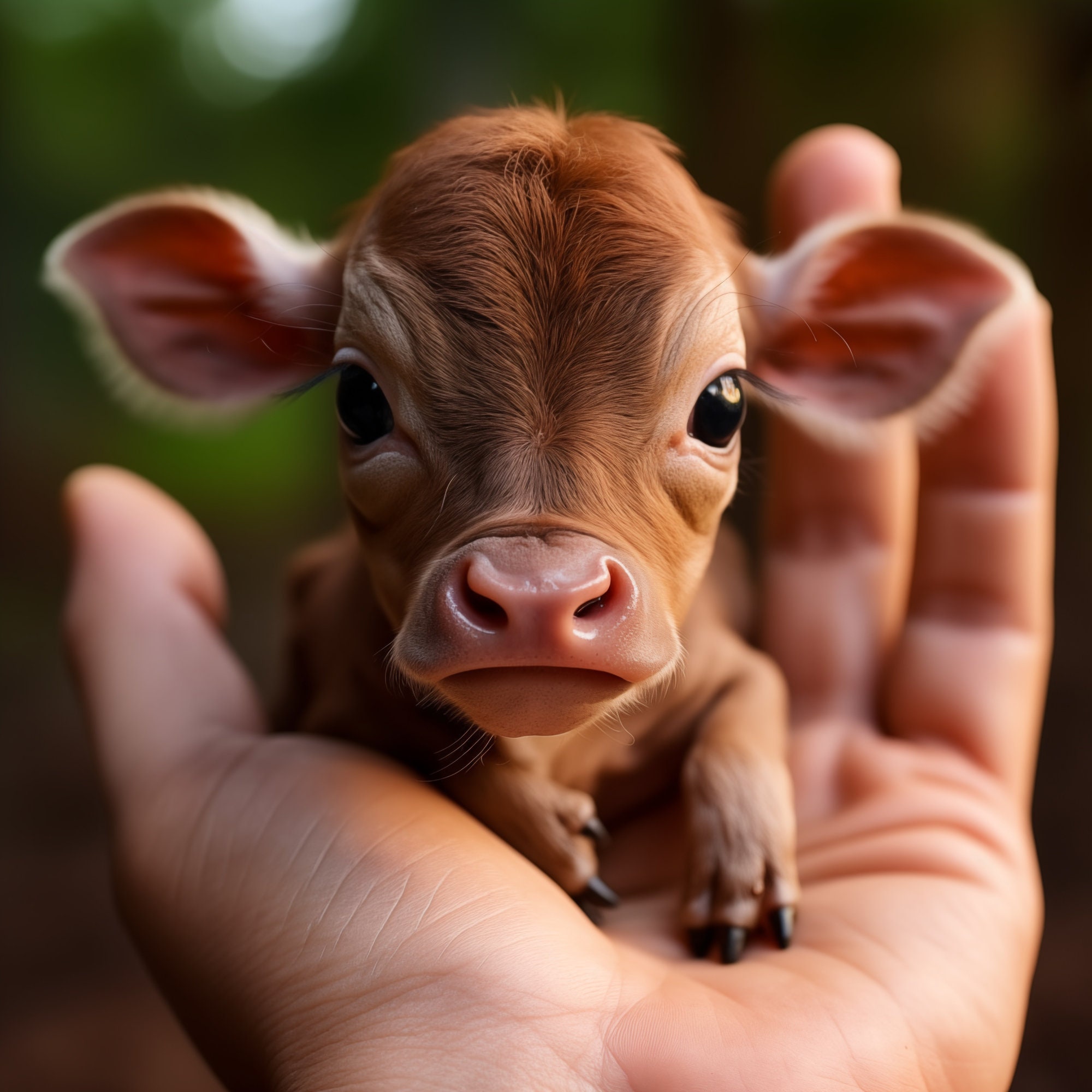 Baby Cow in the Palm of Your Hand (digital Print) - Etsy