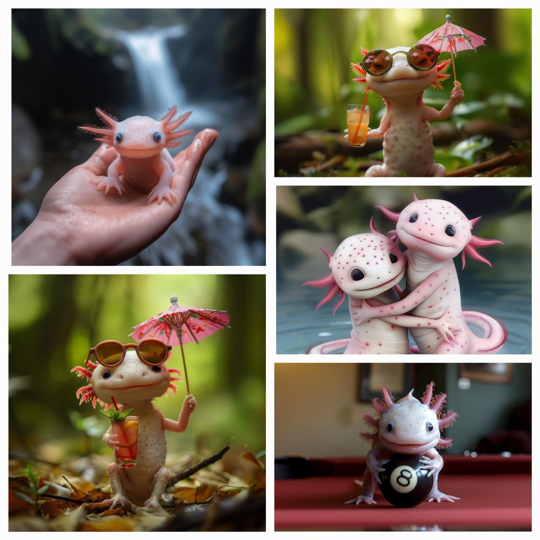Collection 1 - Cute Axolotls (digital Prints) - Etsy