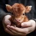 Brown Baby Cow Sits in the Palm of Your Hand (digital Print) - Etsy