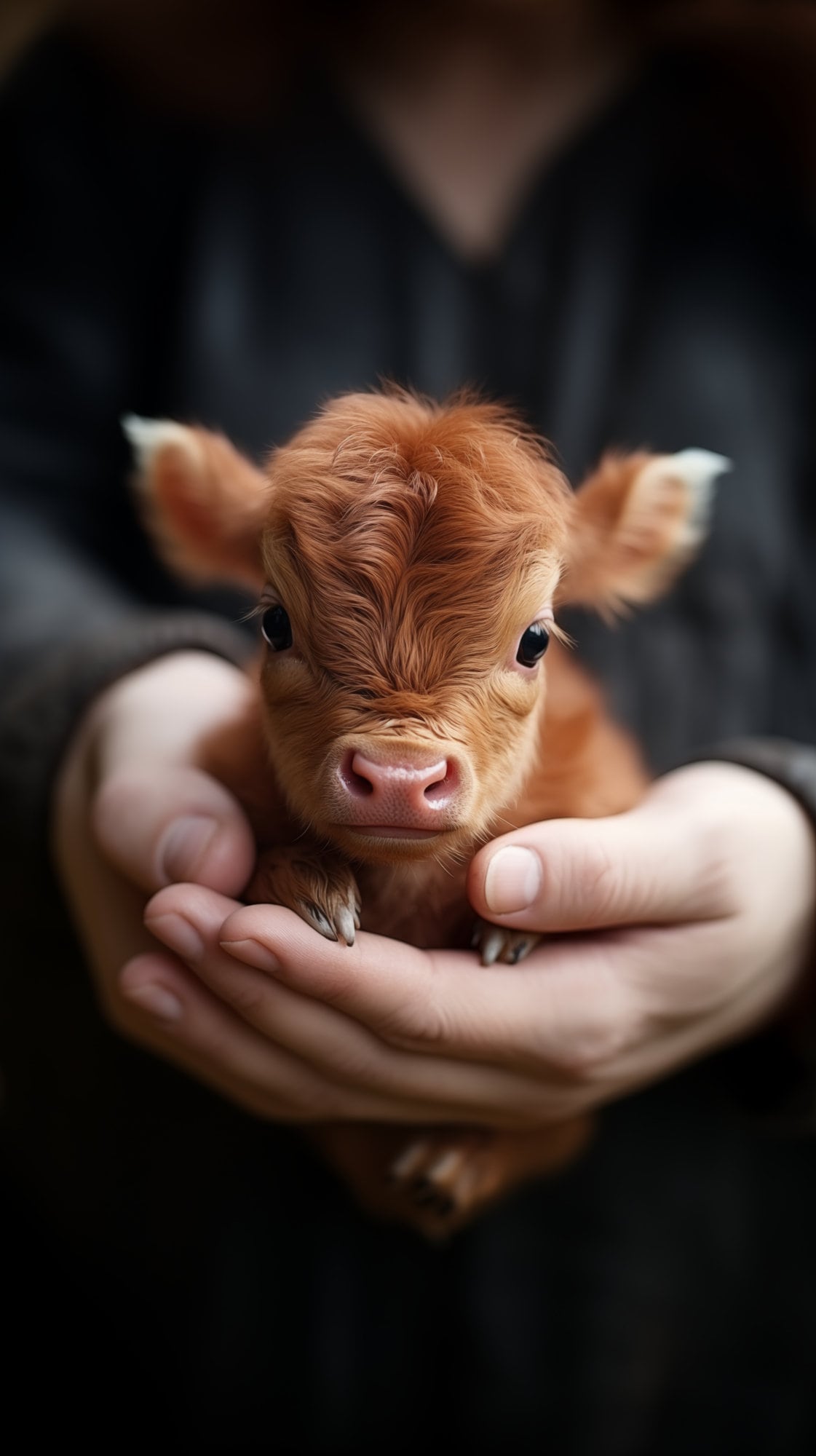 Brown Baby Cow Sits in the Palm of Your Hand (digital Print) - Etsy
