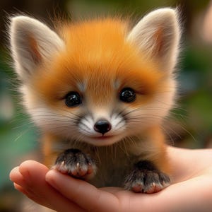Baby Fox in the Palm of My Hand (digital Print) - Etsy