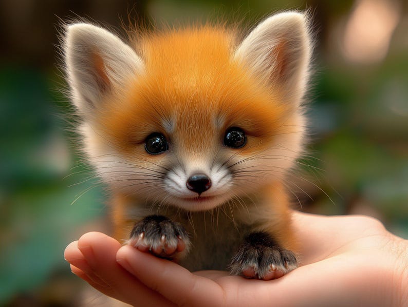 Baby Fox in the Palm of My Hand (digital Print) - Etsy
