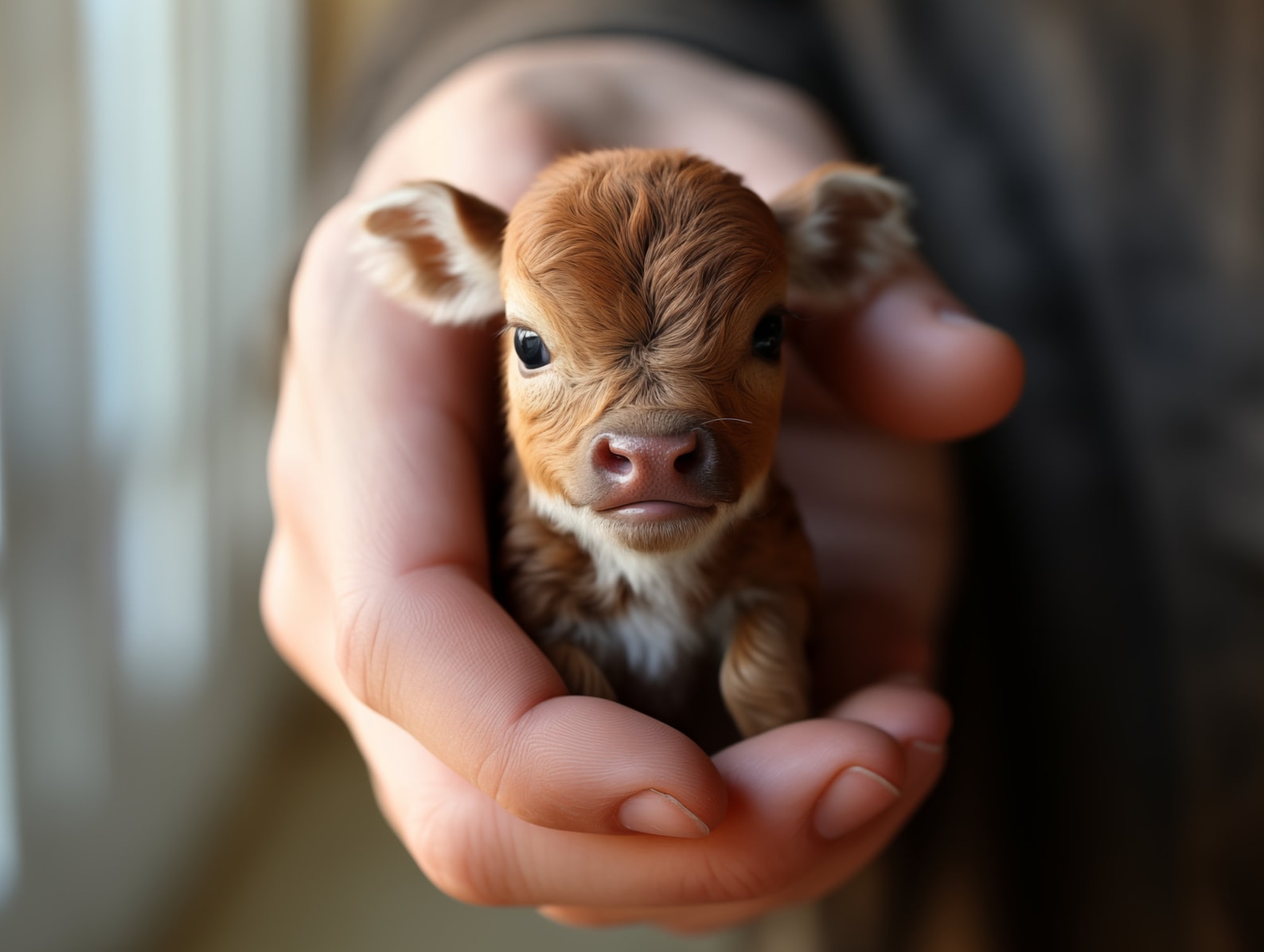 Baby Cow in the Palm of Your Hand (digital Print) - Etsy