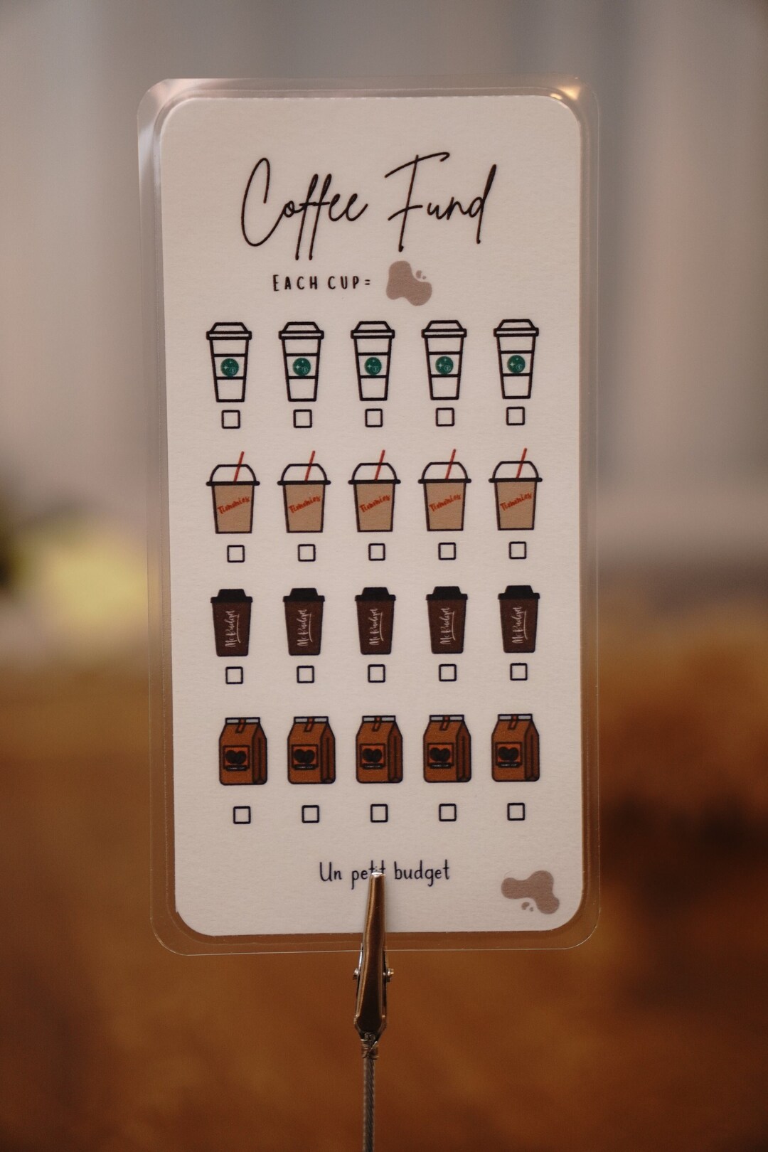Coffee Fund Savings Challenge Laminated Savings Challenge - Etsy Canada