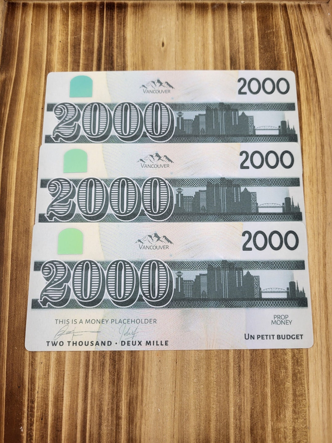 Pack of 3 2000 Prop Money Money Placeholder Matte Finish Laminated ...