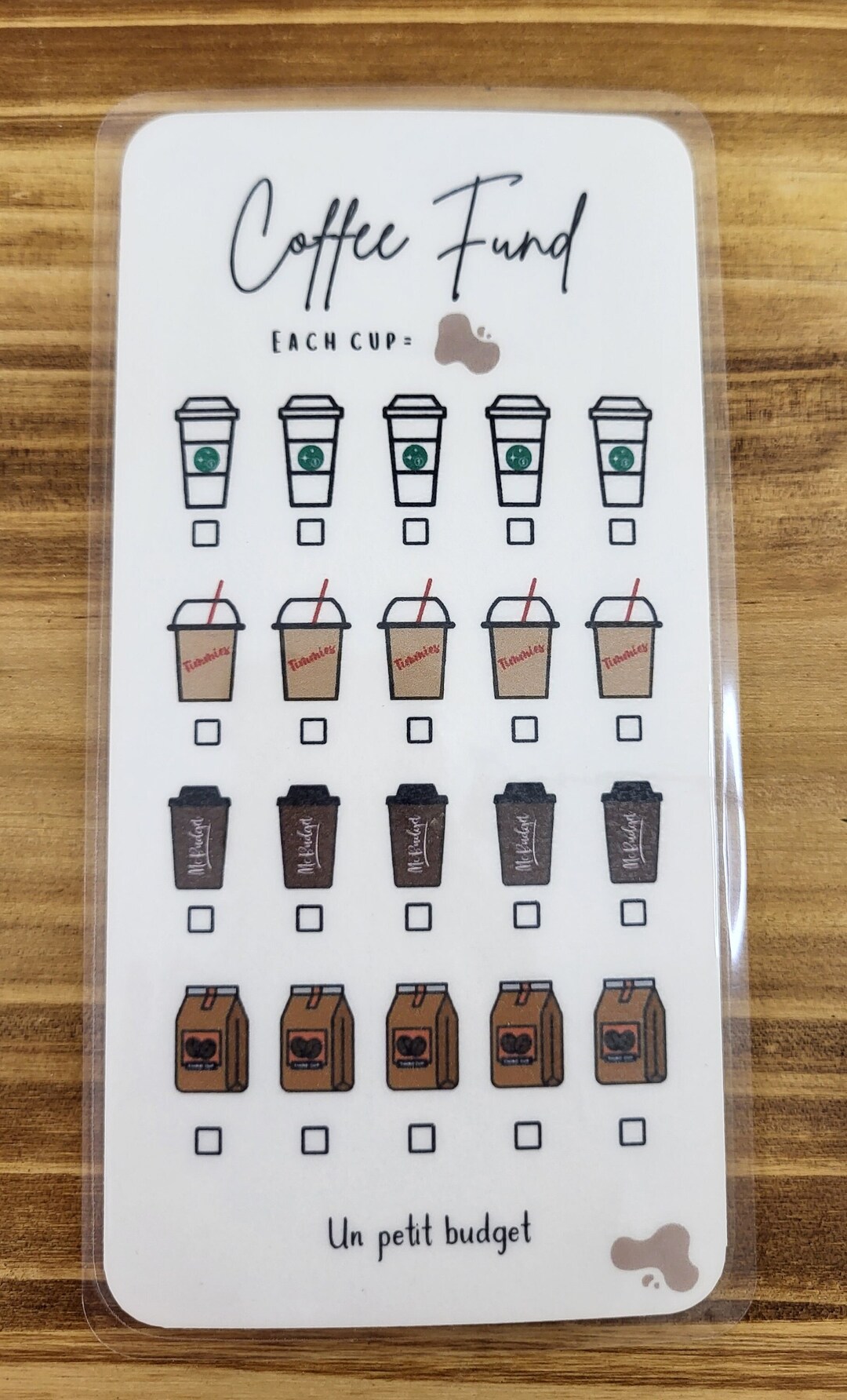 Coffee Fund Savings Challenge Laminated Savings Challenge Physical ...