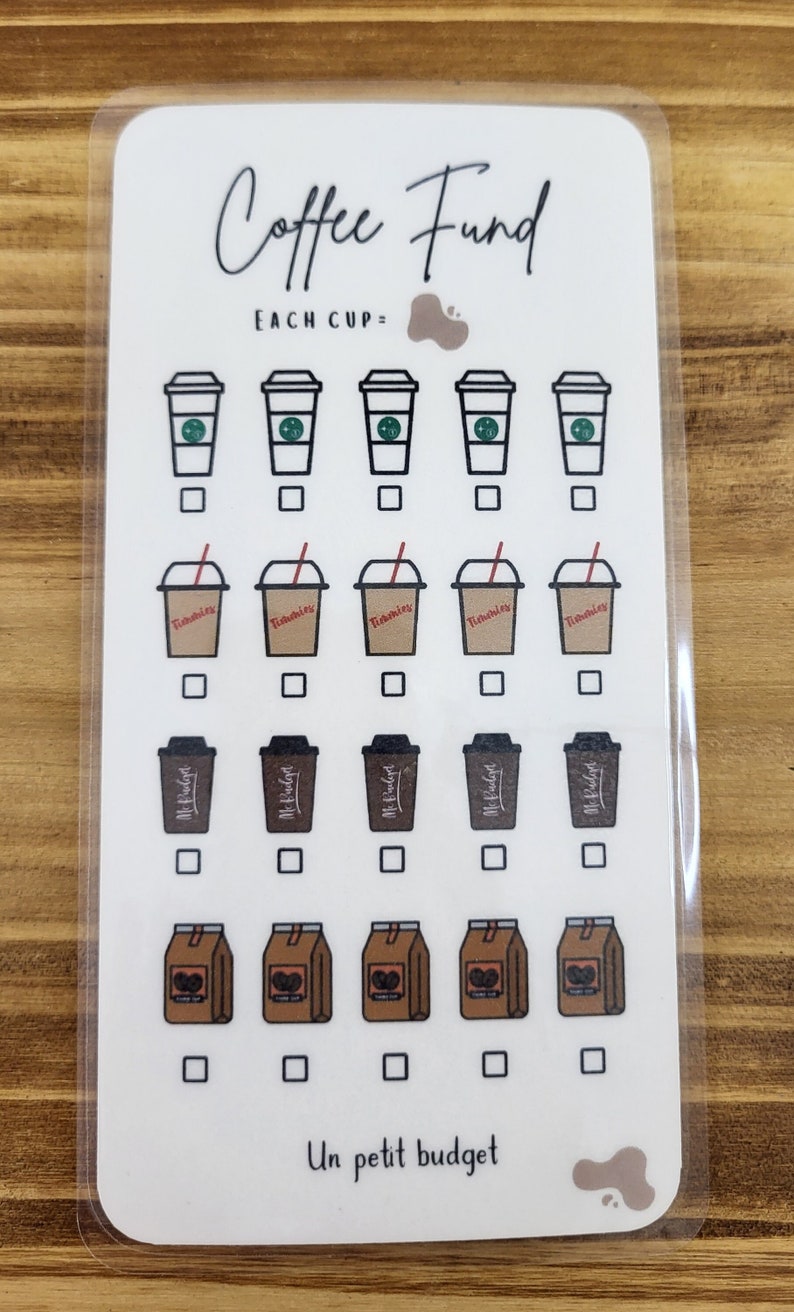 Coffee Fund Savings Challenge Laminated Savings Challenge Physical ...