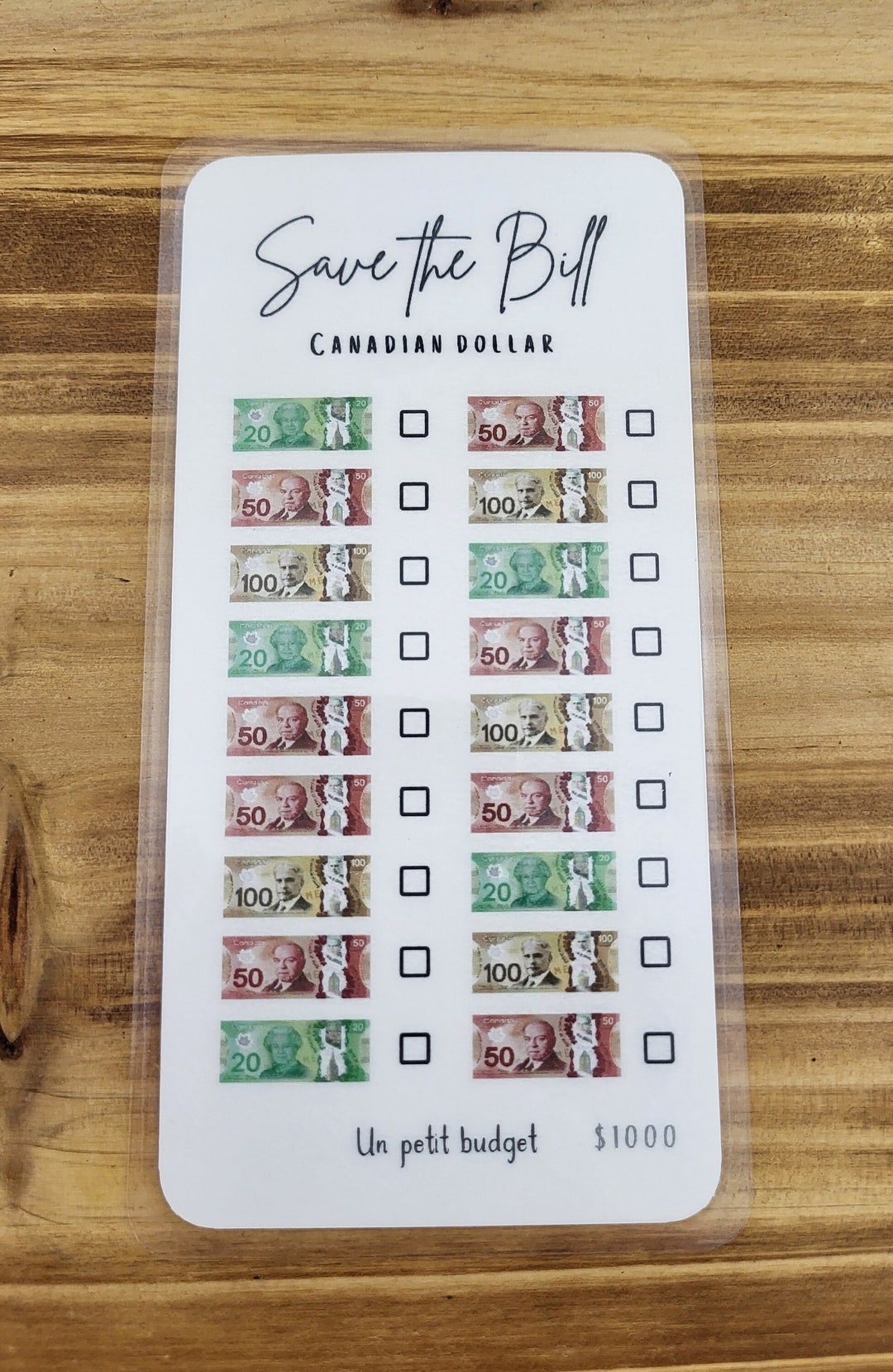 Save the Bill CAD big Bucks Edition Savings Challenge Laminated Savings ...