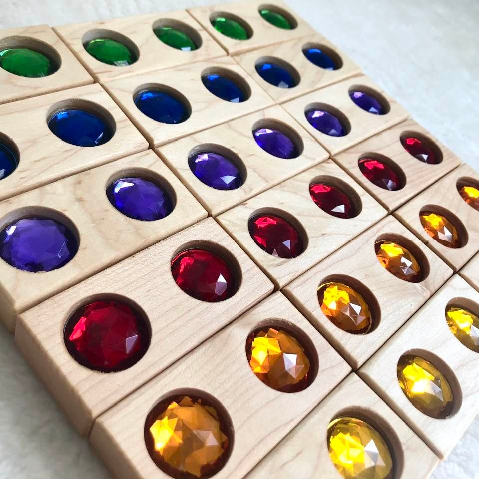 Gem Blocks 18 Pc. Set / Colour Recognition / Imaginative Play ...