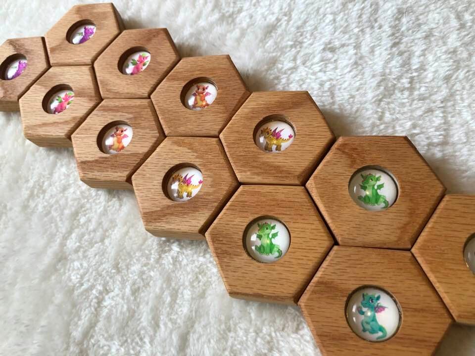 Hexagon Memory Dragon Set / Colour Match / Memory Match / Building / Balance / Imaginative Play ...