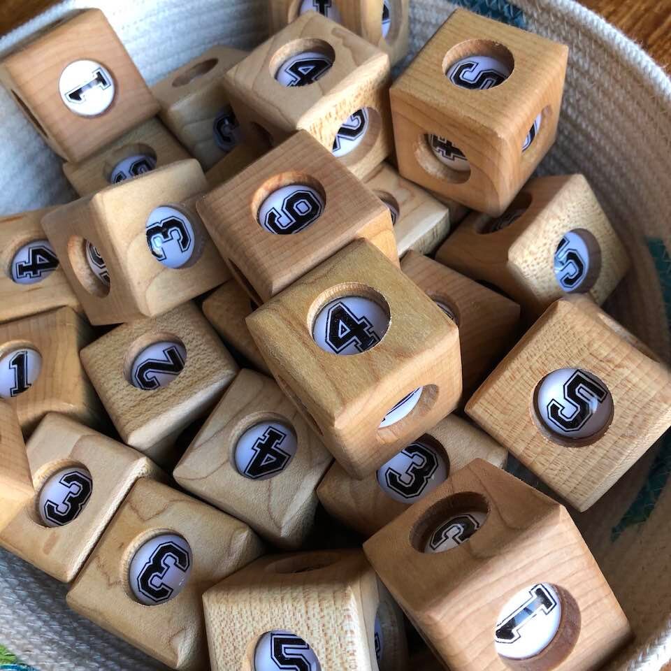 Number Die / Number Recognition / Dice / Counting / Hardwood / - Etsy
